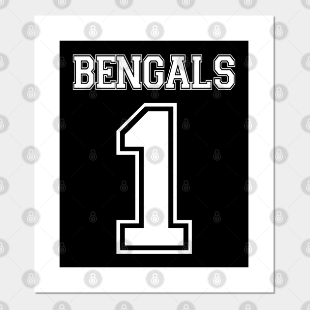 Custom Number 1 Bengals Football - Cincinnati Bengals - Posters and Art ...