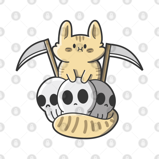 little reaper cat - Reaper Cat - T-Shirt | TeePublic