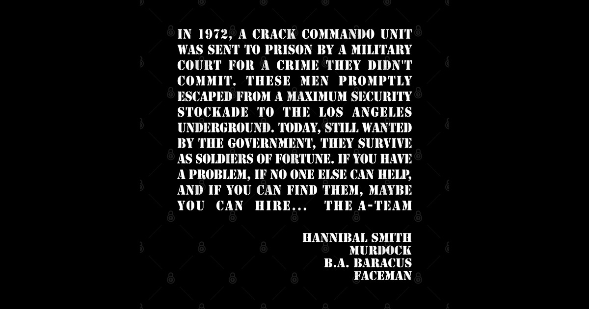 The A-Team - The A Team Crack Commando - Sticker | TeePublic