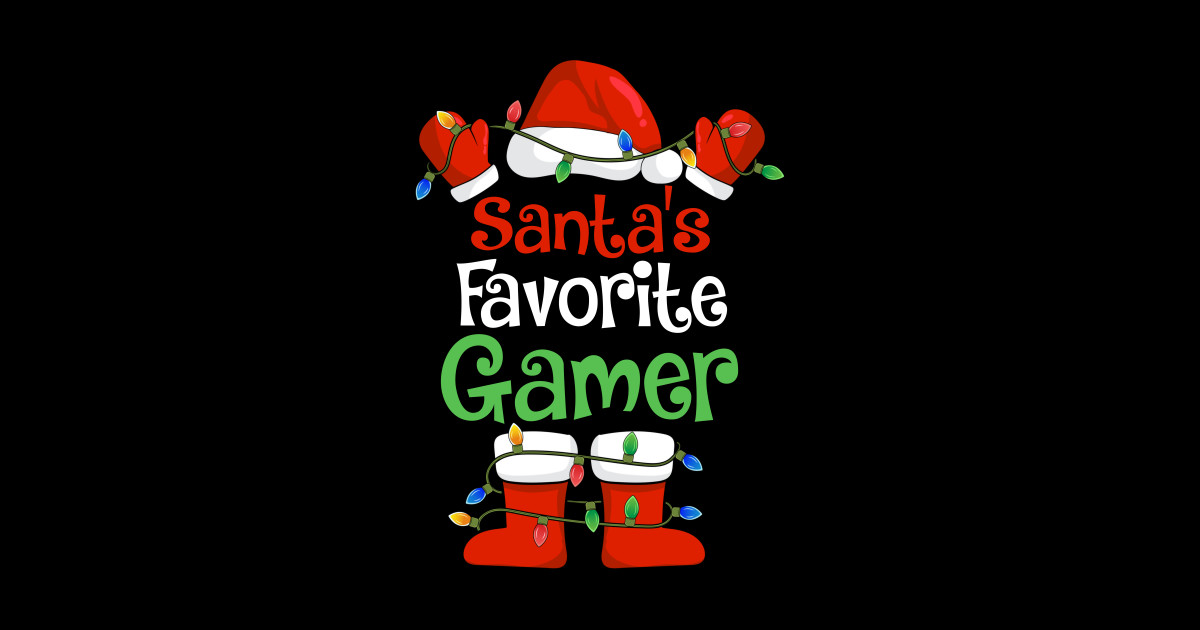 Santa's Favorite Gamer Funny Christmas Pajamas - Santas Favorite Gamer ...