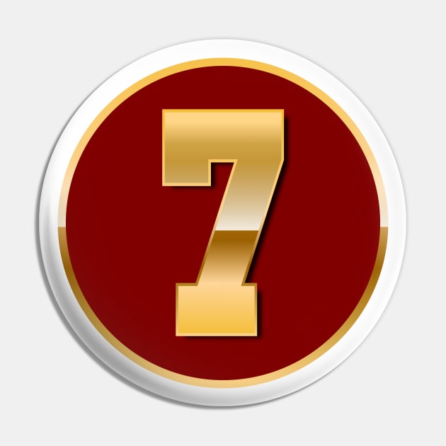 Gold Number 7 - Number 7 - Pin | TeePublic