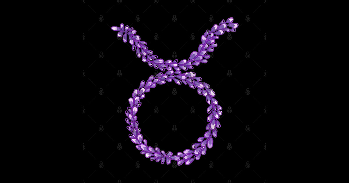 Hand Drawn Lavender Taurus Zodiac Sign in Watercolor and Ink - Taurus ...