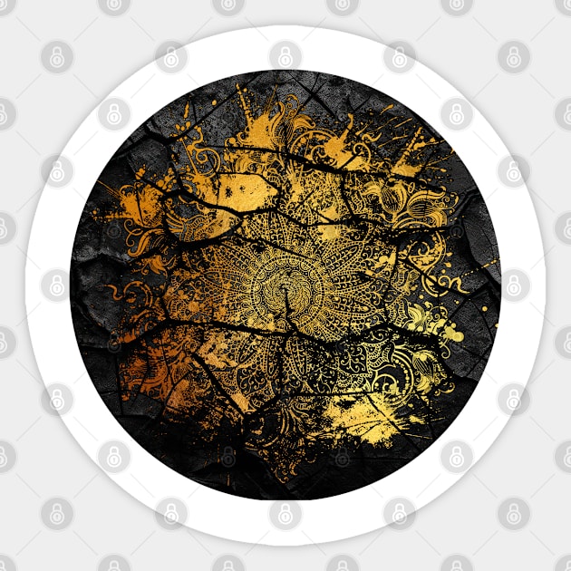 Mandala - Gold Splat - Mandala - Sticker | TeePublic