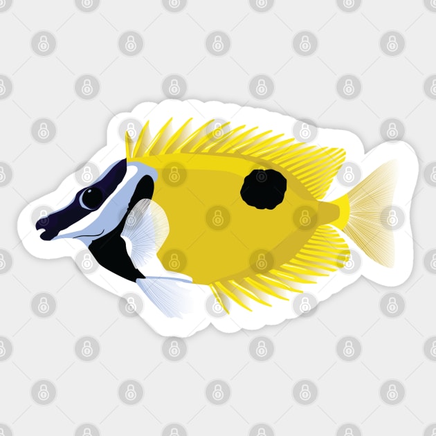 Foxface fish illustration - Fishillustration - Sticker | TeePublic