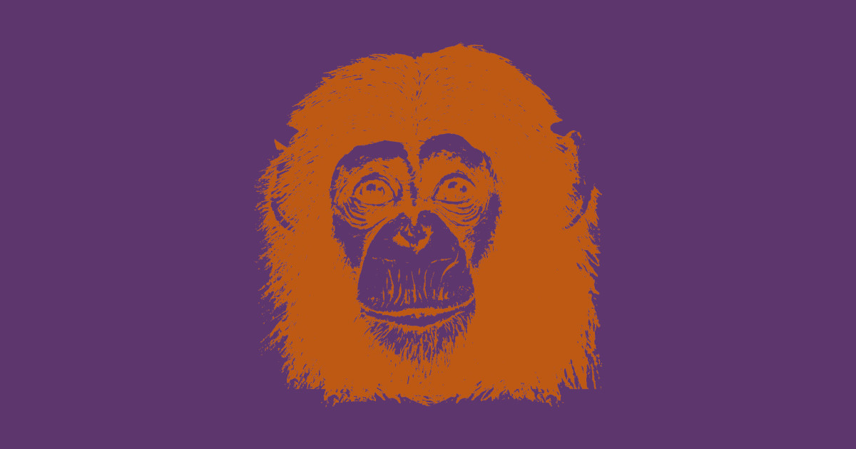 Orange Chimp face - Chimp - T-Shirt | TeePublic