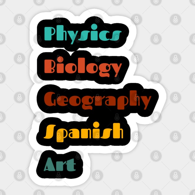 subject labels - Subject - Sticker | TeePublic
