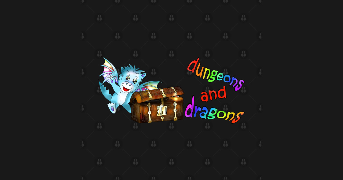 cute dnd dragon and mimic chest - Dnd - T-Shirt | TeePublic