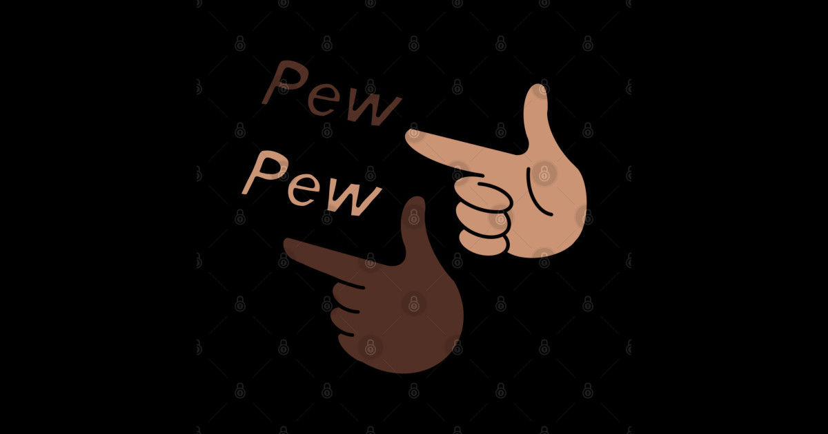 Pew Pew Finger Guns Drawing - Finger Guns - Sticker | TeePublic