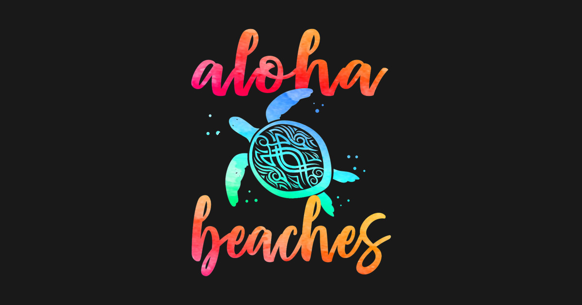 Watercolor Aloha Beaches Turtle Hawaiin Sea Turtles - Beaches Turtle ...