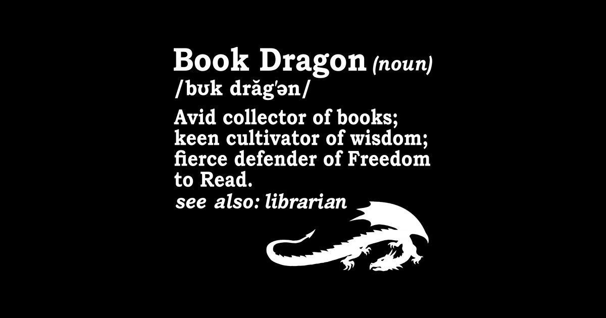 Book Dragon Definition in White - Book Dragon - Sticker | TeePublic