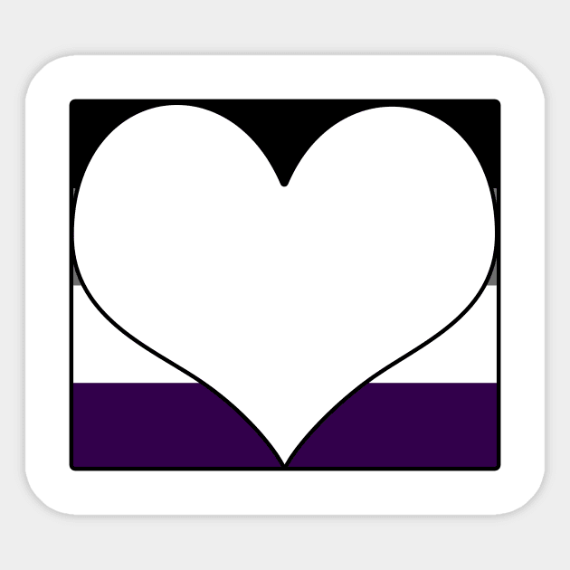 Ace Pride Heart Block - Asexual Pride - Sticker | TeePublic