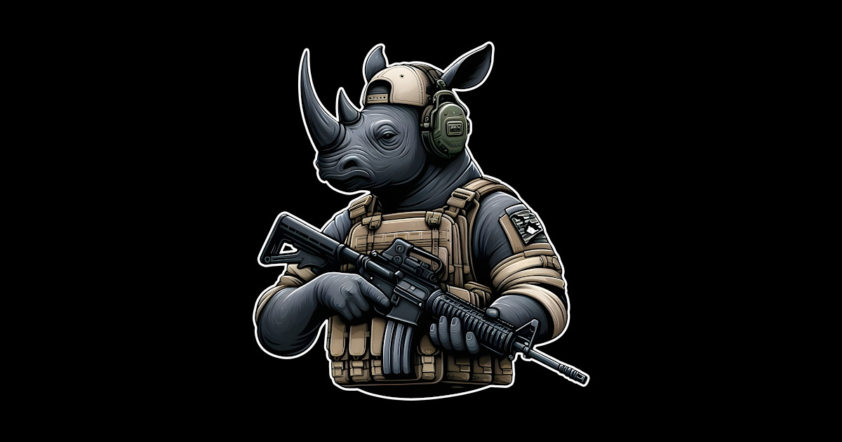 Tactical Rhino - Rhino - Sticker | TeePublic
