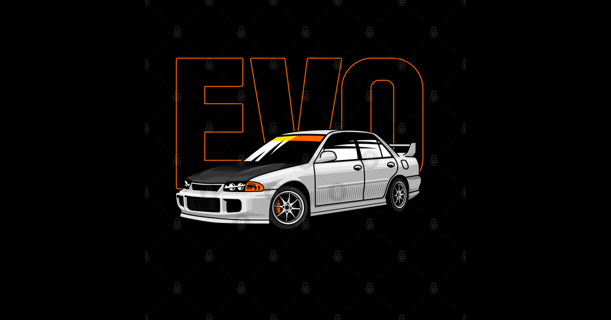 JDM car Mitsubishi Lancer evo - Jdm Car - Sticker | TeePublic
