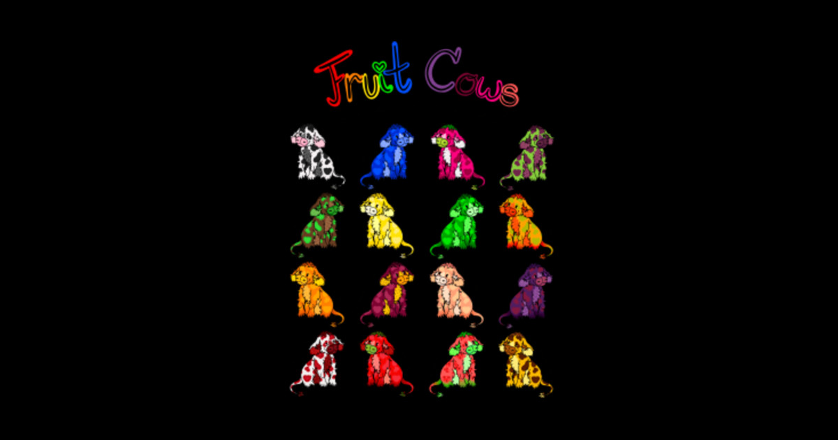 Adorable little fruit cows! - Cows - Sticker | TeePublic