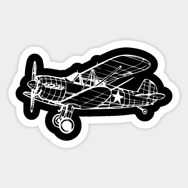 plane blueprint design - Plane - Sticker | TeePublic