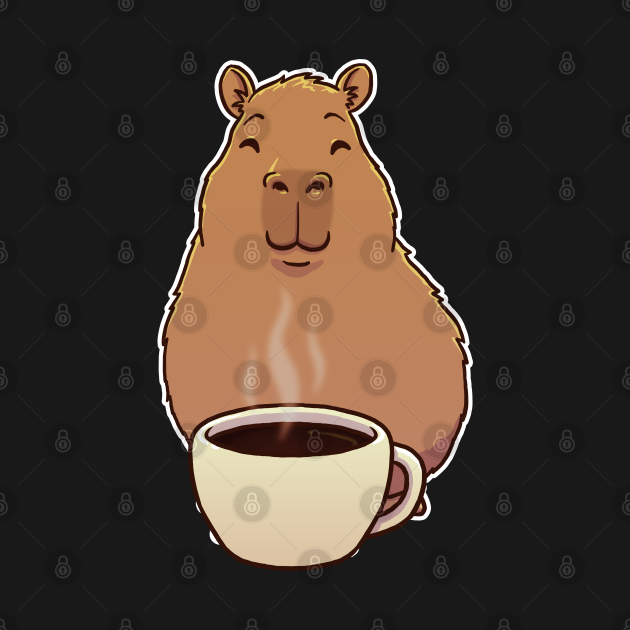 Capybara Cup of Black Coffee - Capybaras - T-Shirt | TeePublic
