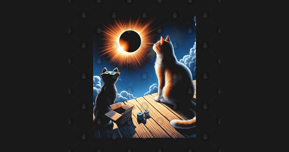 Eclipse Tabby Cat Watching Solar Eclipse, Cat Eclipse - Cat 2024 Solar ...
