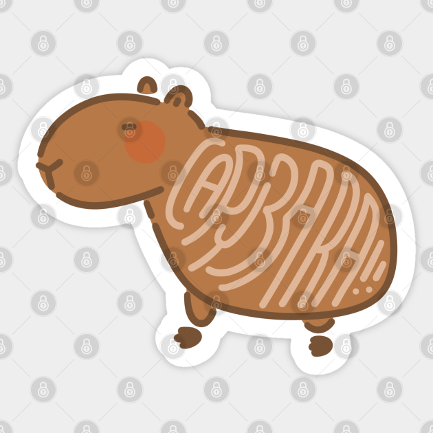 Cute Capybara Lettering Illustration - Capybara Art - Sticker | TeePublic