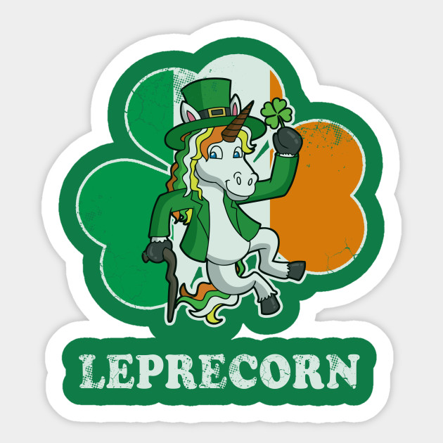 Leprecorn Irish Unicorn - Unicorn - Sticker | TeePublic