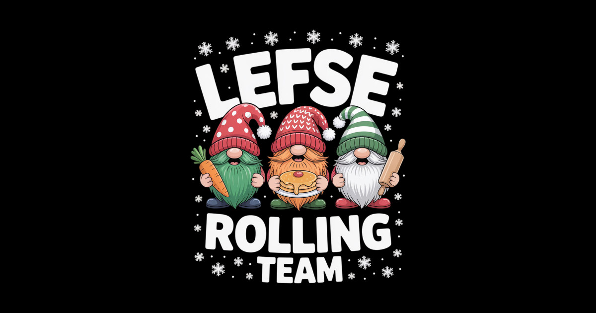 Lefse Rolling Team Christmas Baking Gnomes - Christmas Baking Gnomes ...
