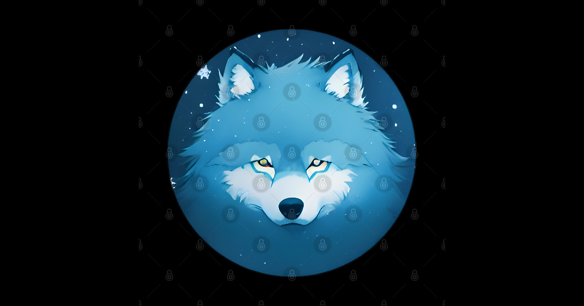 watercolor blue wolf sticker - Wolf - Sticker | TeePublic