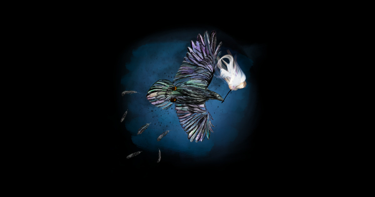 Rainbow Crow Heroic Watercolor - Crow - Sticker | TeePublic