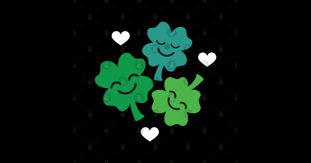 Cute Four Leaf Clovers and Hearts! - 4 Leaf Clover - Sticker | TeePublic