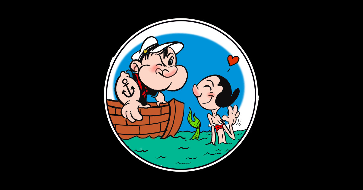Popeye and Olive Mermaid - Popeye The Sailor - Sticker | TeePublic