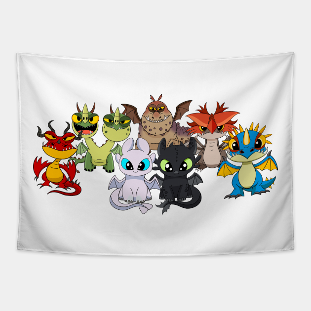 Httyd dragons, cute chibi dragons Set, light fury, night fury ...