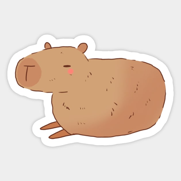 Cute sleepy capybara illustration - Capybara - Sticker | TeePublic