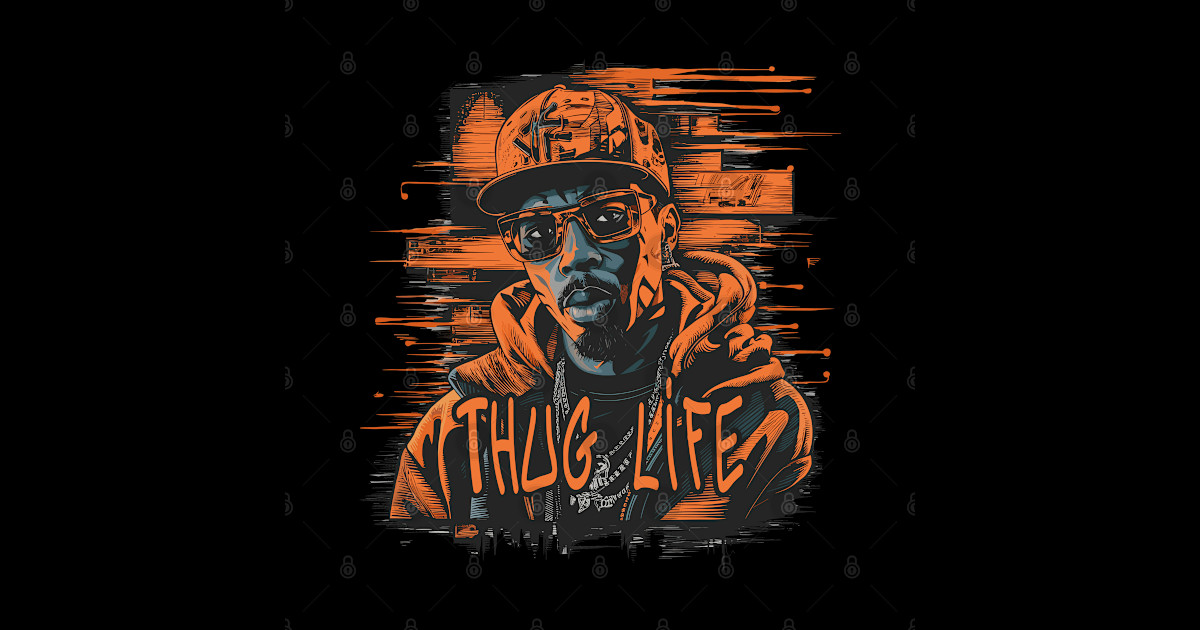Urban Style Thug Life Design with Black Men - Thug Life - Sticker ...