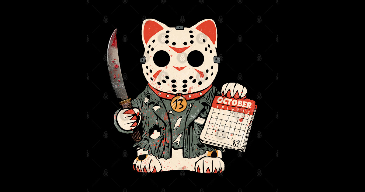 Jason Voorhees Cat Lovers - Jason Voorhees Cats - Sticker | TeePublic