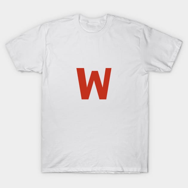 Letter w in Red Text Minimal Typography - Red - T-Shirt | TeePublic