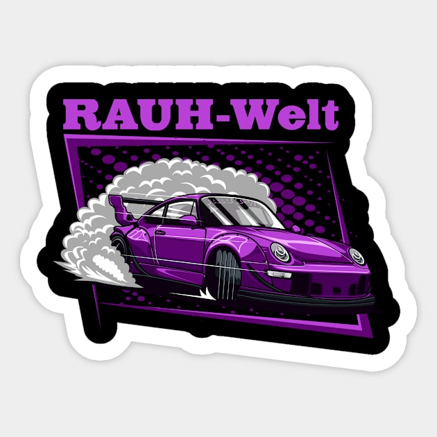 Purple RWB drift - Rauh Welt Begriff - Sticker | TeePublic