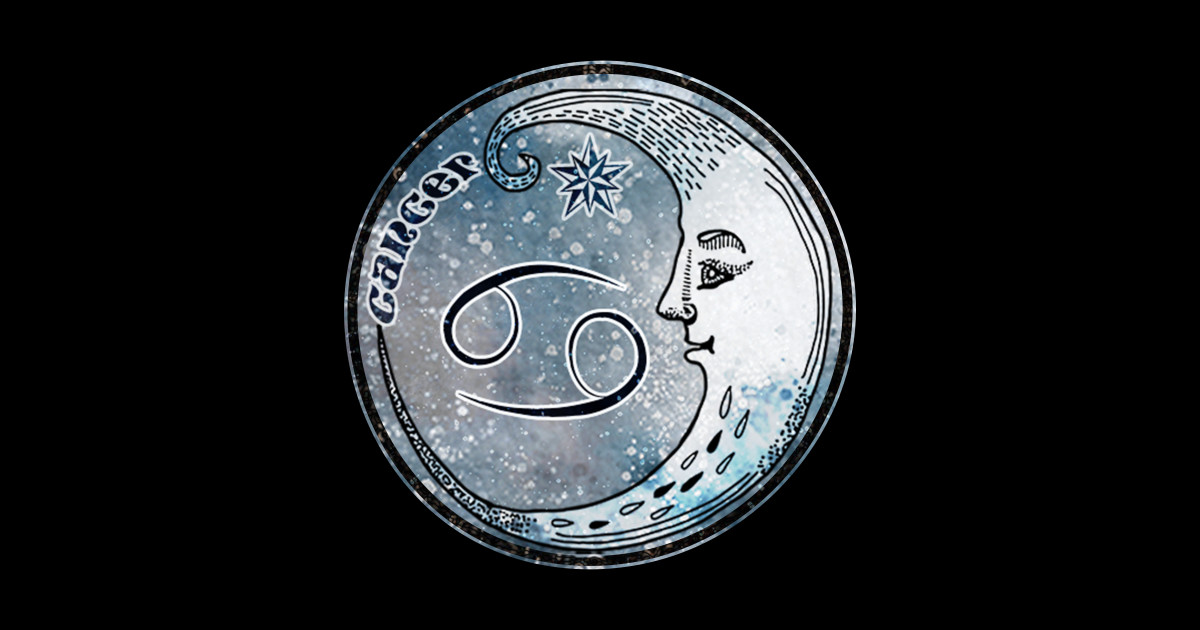 Cancer Moon Sign Astrology Zodiac Symbol Stars and Crescent Moon ...