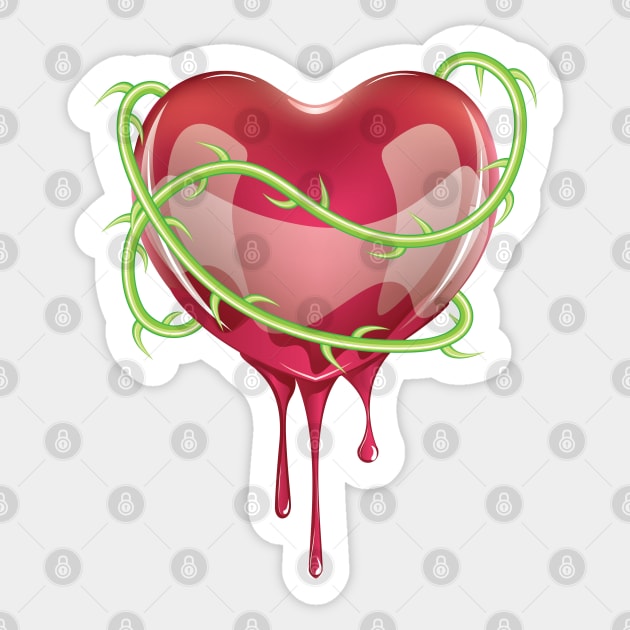 Bleeding Red Heart - Bleeding Heart - Sticker | TeePublic