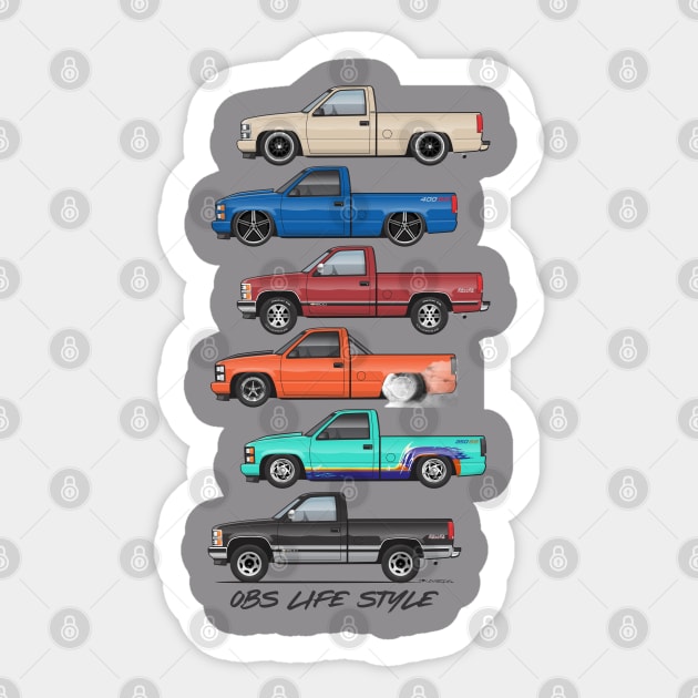 obs life style - Obs Trucks - Sticker | TeePublic
