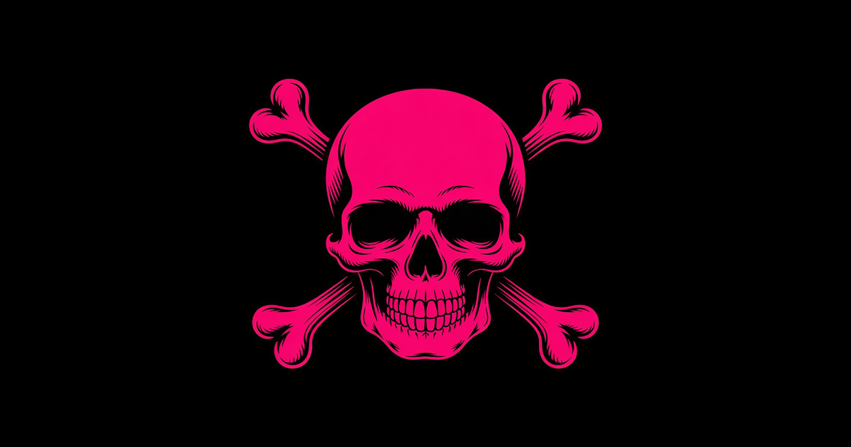 Pink Punk Rock Skull and Bones - 1980's Punk Rock - Pink Punk Rock ...