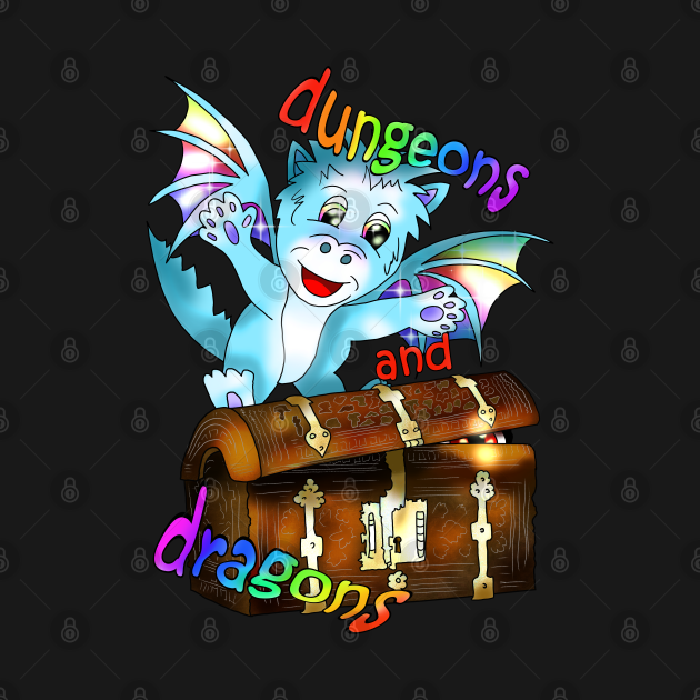 Mimic chest with cute dnd dragon - Dnd - T-Shirt | TeePublic
