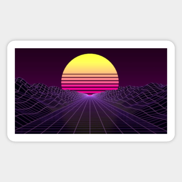 80s Retro Sunset - Synthwave - Sticker | TeePublic