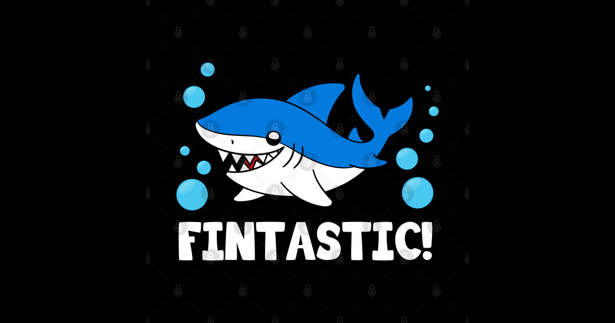 Cute Fintastic Shark - Shark - Sticker | TeePublic