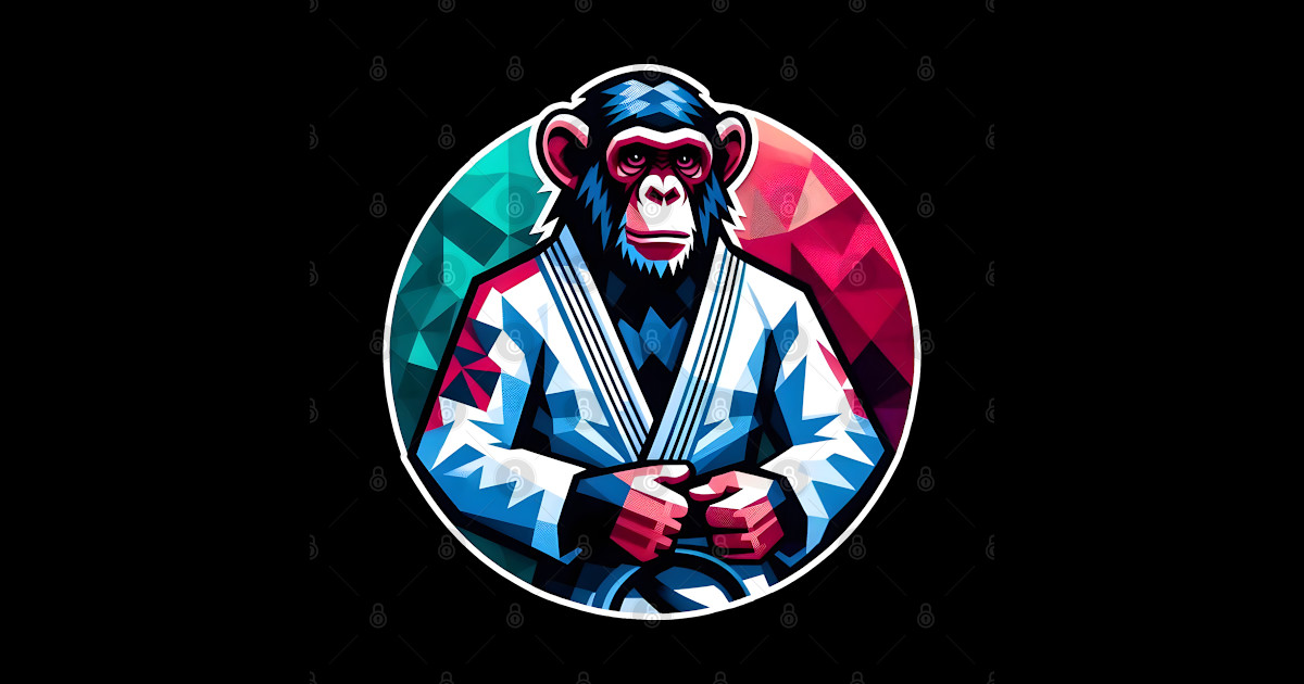 Jiu-Jitsu Monkey - Brazilian Jiu Jitsu - Sticker | TeePublic