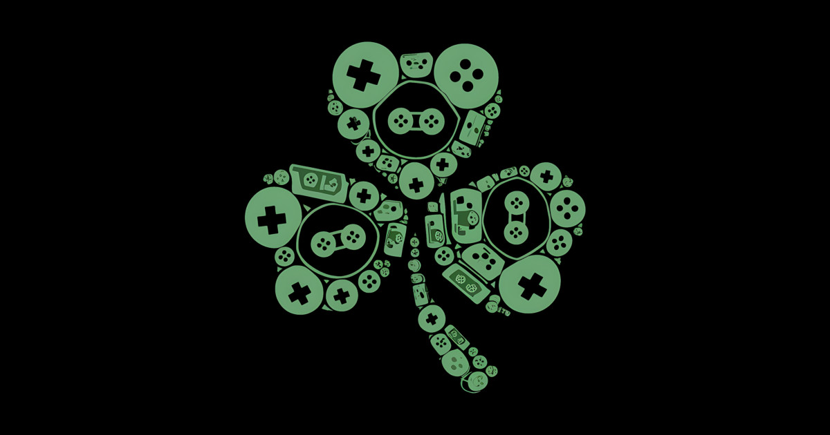 Video Gamer Shamrock Clover of Controllers - Video Gamer Shamrock ...