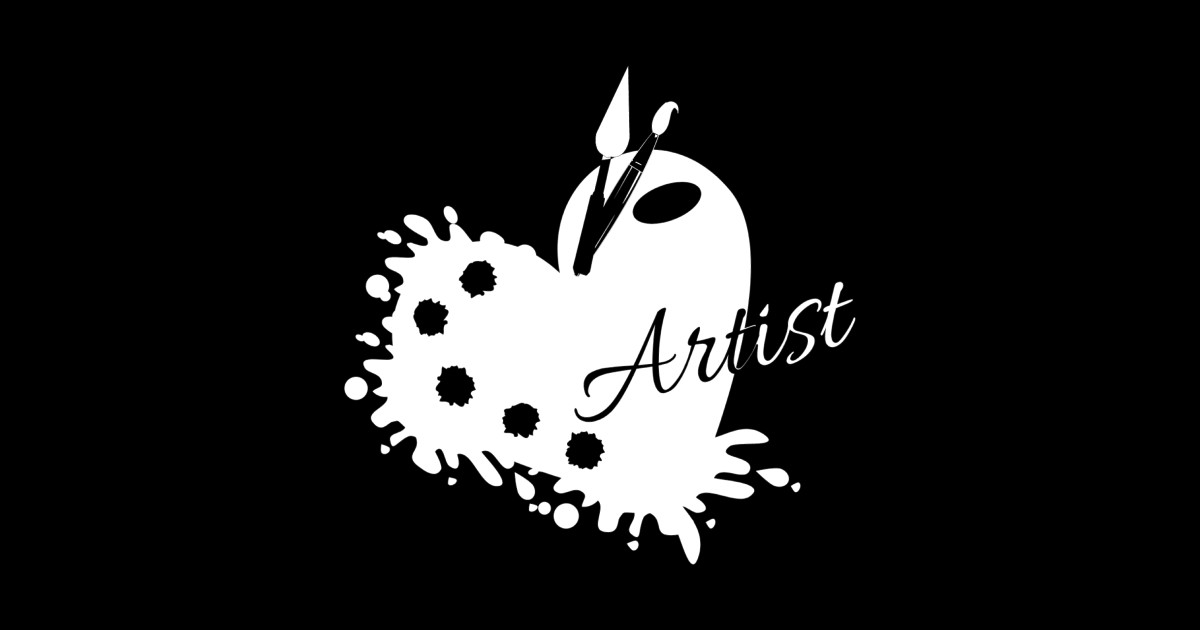 Pallet knife and paint brush Artist sticker - Artist Aesthetic ...