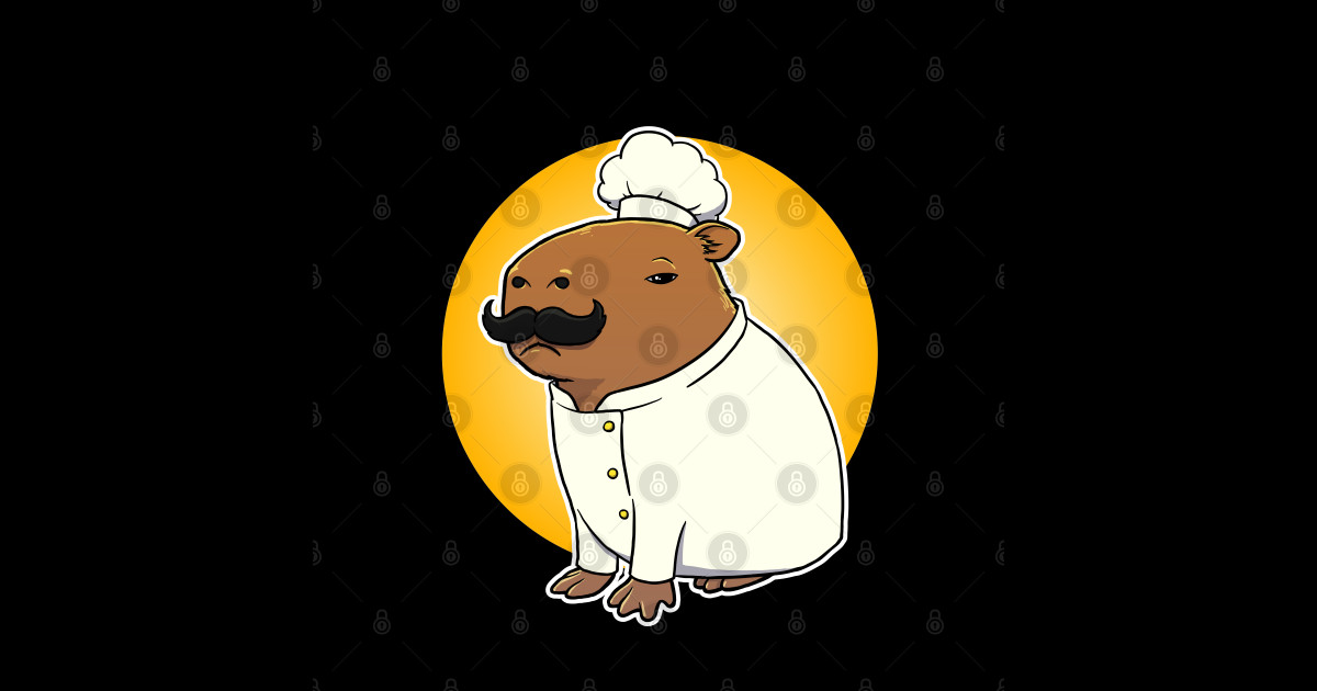 Kiss the Cook Capybara Chef - Kiss The Cook - Sticker | TeePublic