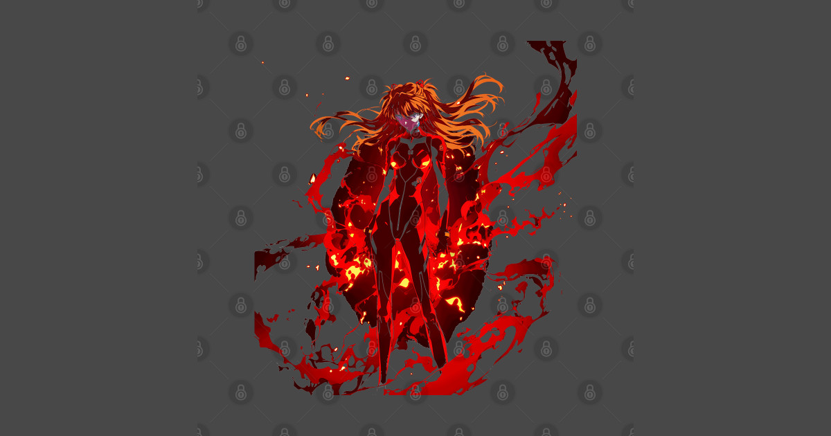 Asuka Langley Soryu Red Rage Evangelion Anime - Asuka - T-Shirt | TeePublic