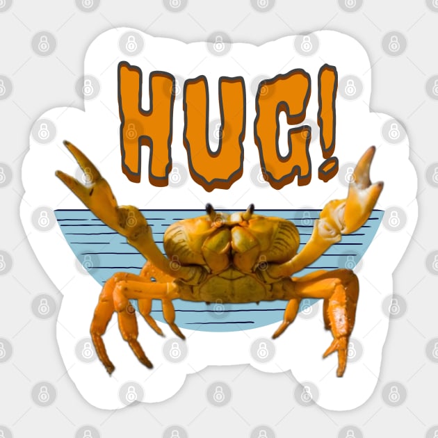 Crab wants a hug! - Hug - Sticker | TeePublic