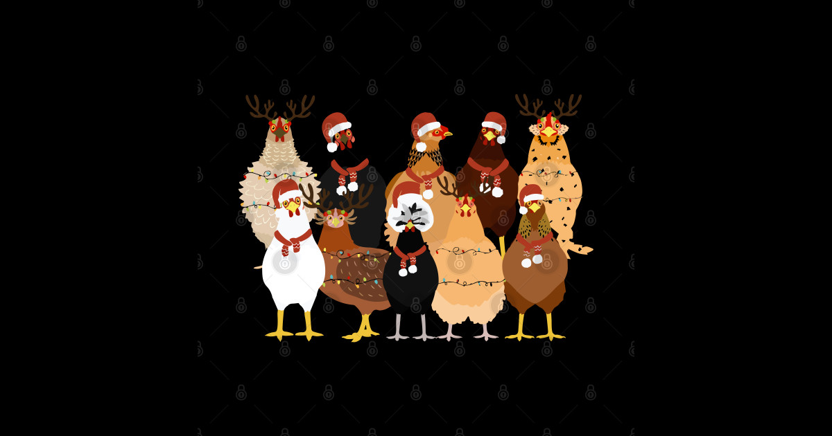 Cute Christmas Chickens Farm Animals Christmas - Christmas Chickens ...