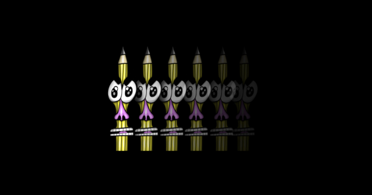 Angry Pencil Fade Out - Aesthetic - Sticker | TeePublic