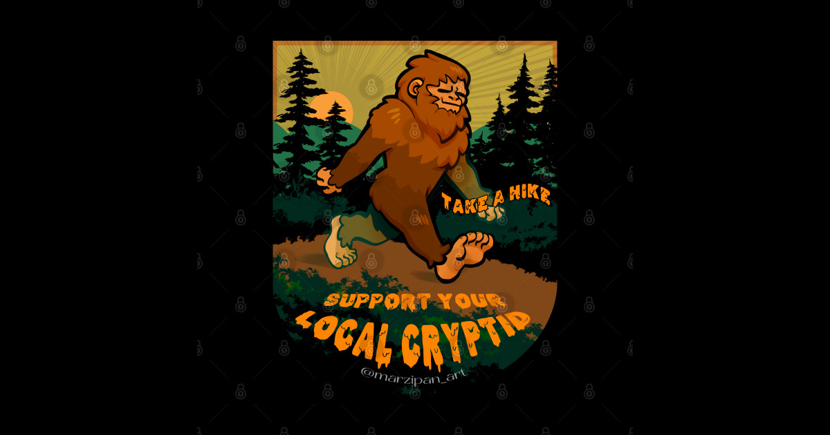 Bigfoot -Support Your Local Cryptid - Cryptid - Sticker | TeePublic